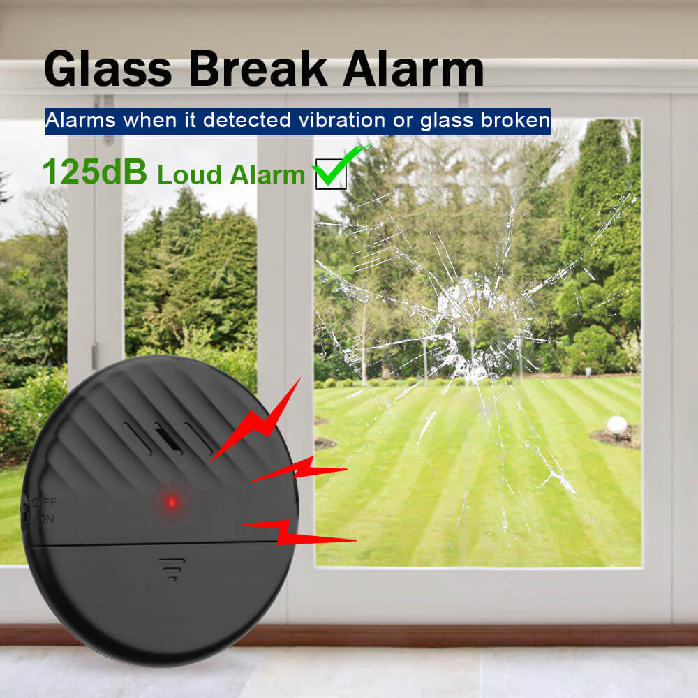 Glass Break Alarm Mua Window Alarm Glass Break Sensor Alarm 125dB Ultra ...